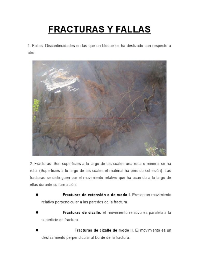 Fracturas y Fallas | PDF | Falla (geología) | Estrato
