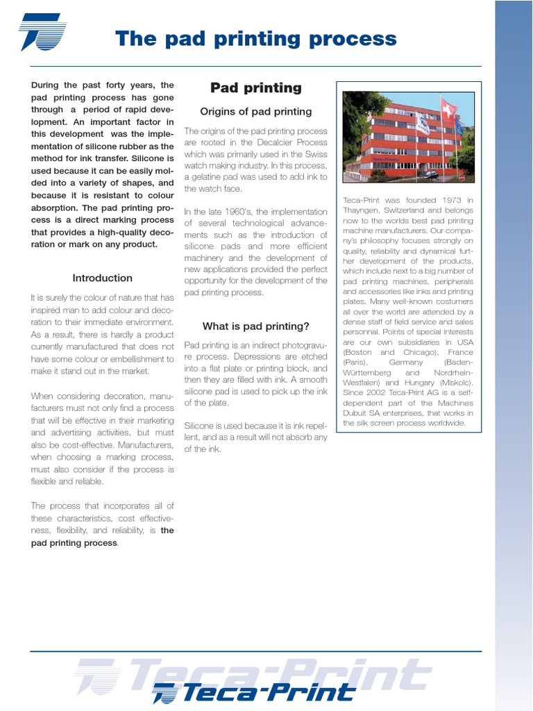 The Pad Printing Process | PDF | Printing | Ink