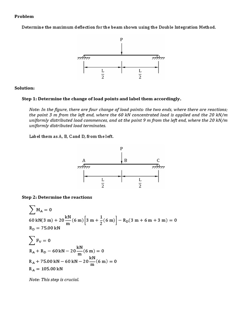 Double Integration Method | PDF | Beam (Structure) | Mathematical Concepts
