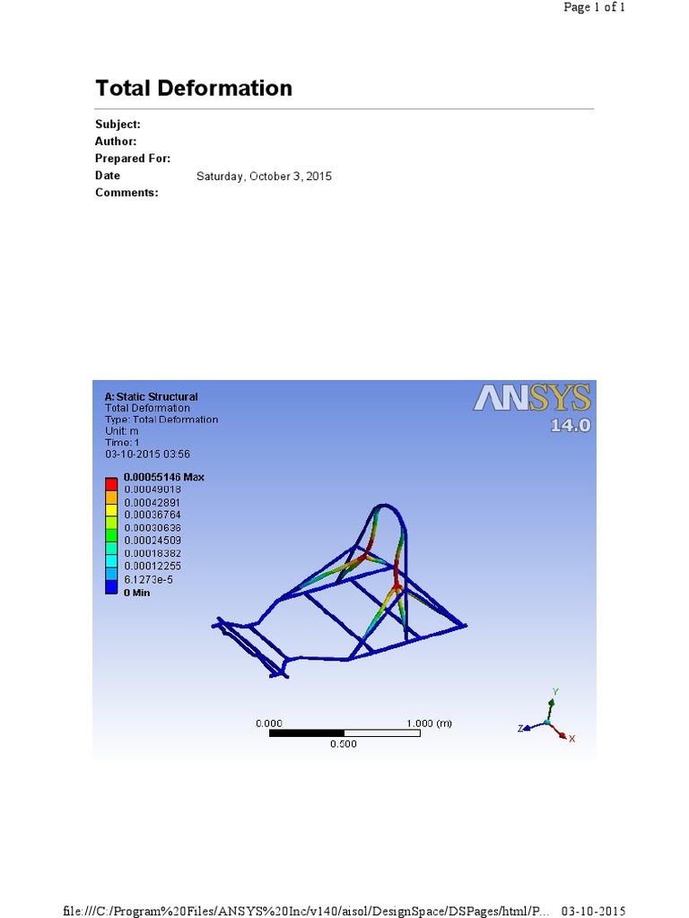 Total Deformation Analysis Report | PDF | Art | Technology & Engineering