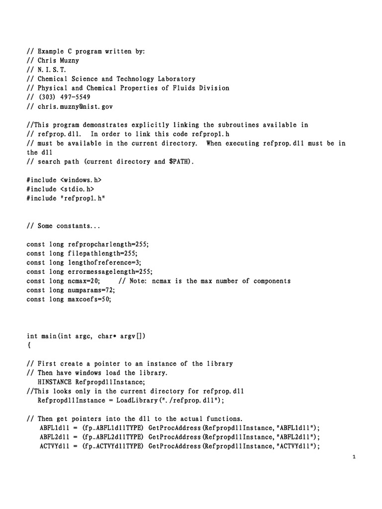 Refprop Cpp | Library (Computing) | Computer Programming