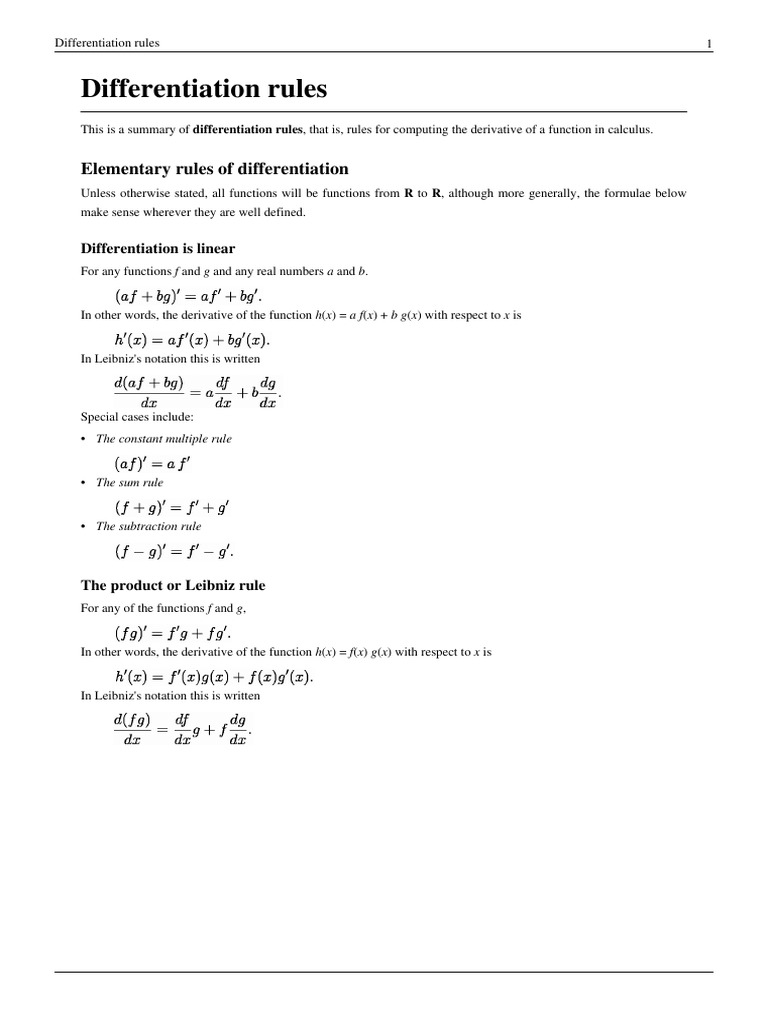 Maths 3 Diffrentiation Rule | PDF | Derivative | Function (Mathematics)