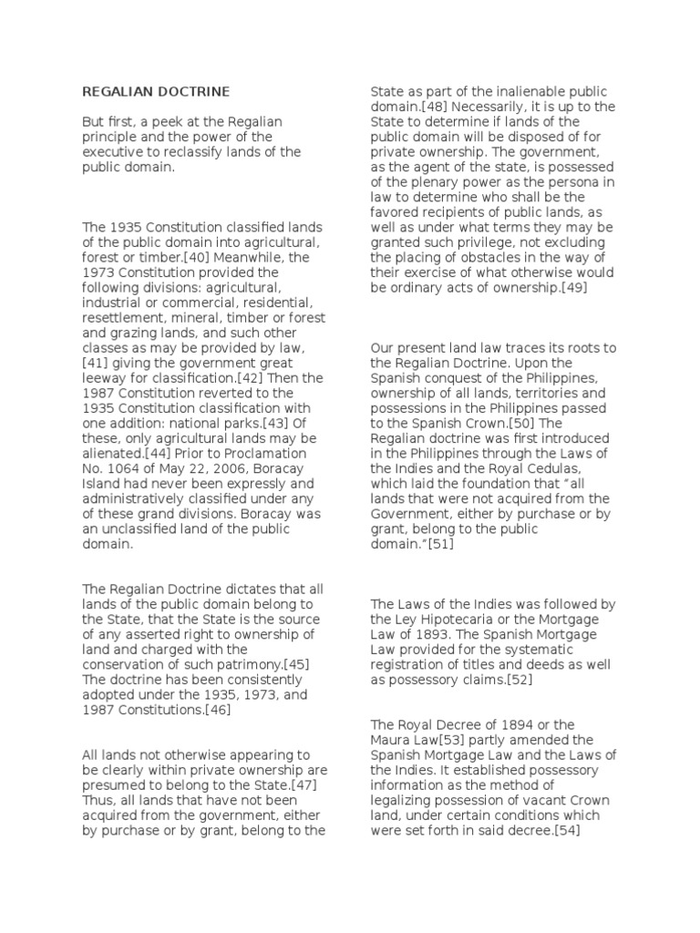 Regalian Doctrine | Ownership | Decree