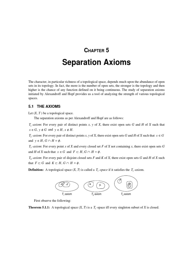Separation Axioms 2009 Malestrom | PDF | Topology | Mathematical Structures