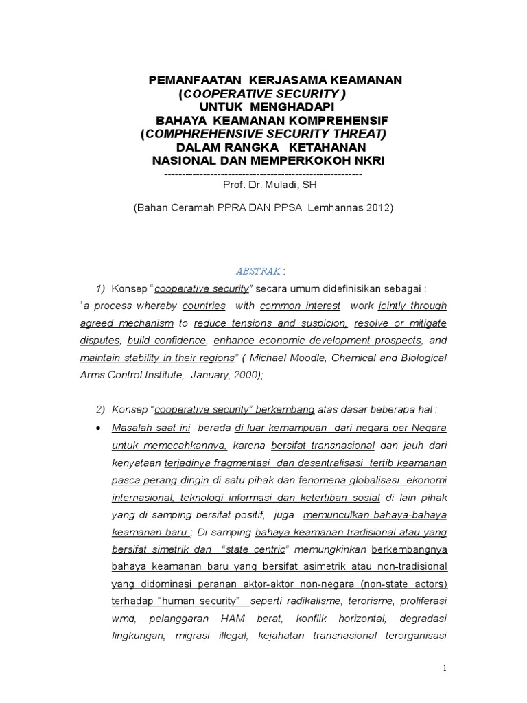 Konsep Keamanan Bersama | PDF