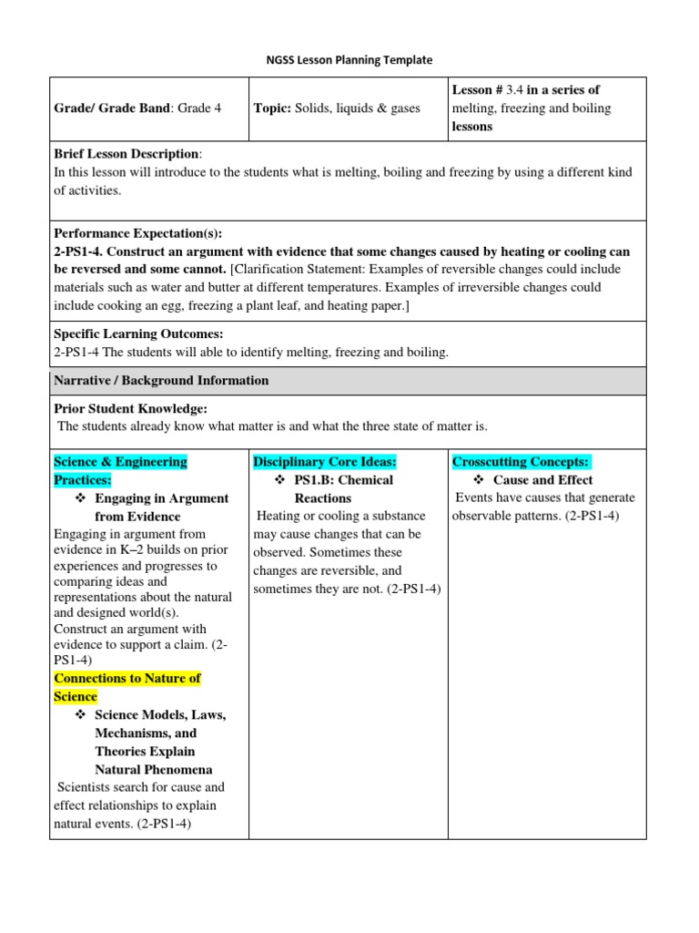 Melting and Freezing Lesson Plan | PDF | Freezing | Melting