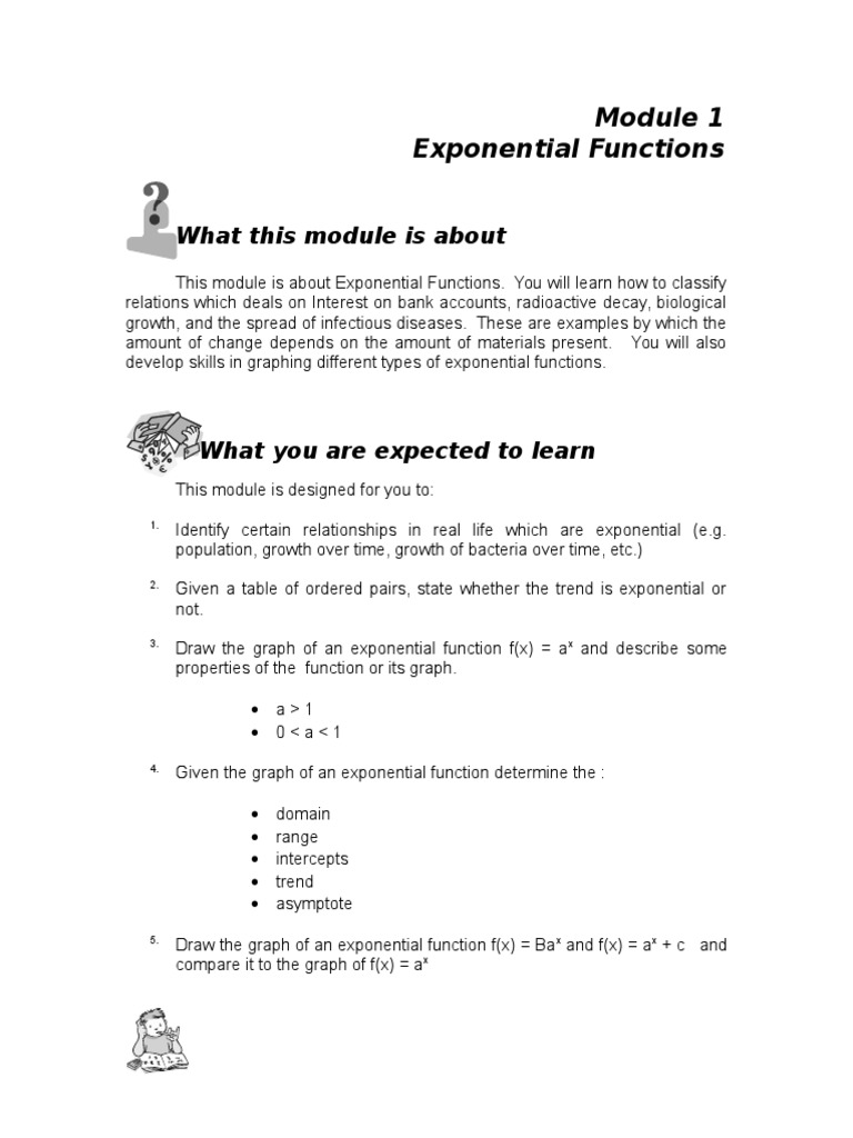 Module1 Exponential Functions Pdf Asymptote Exponential Function