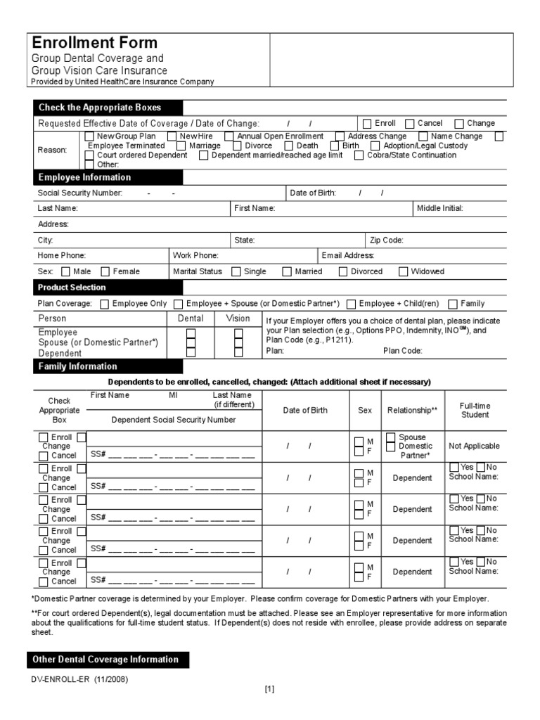 Employee Dental & Vision Enrollment | PDF | Fraud | Insurance