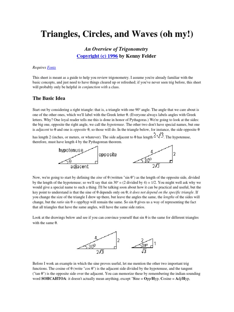 An Overview of Trigonometry | PDF | Trigonometric Functions | Trigonometry