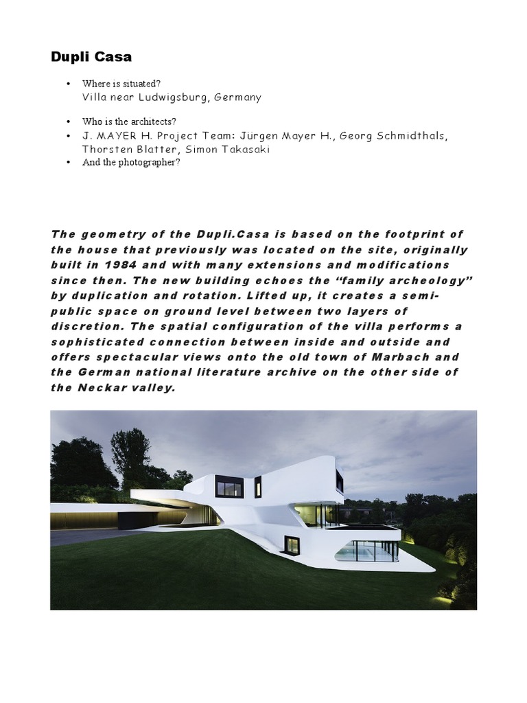Dupli Casa: Modern Villa in Germany | PDF
