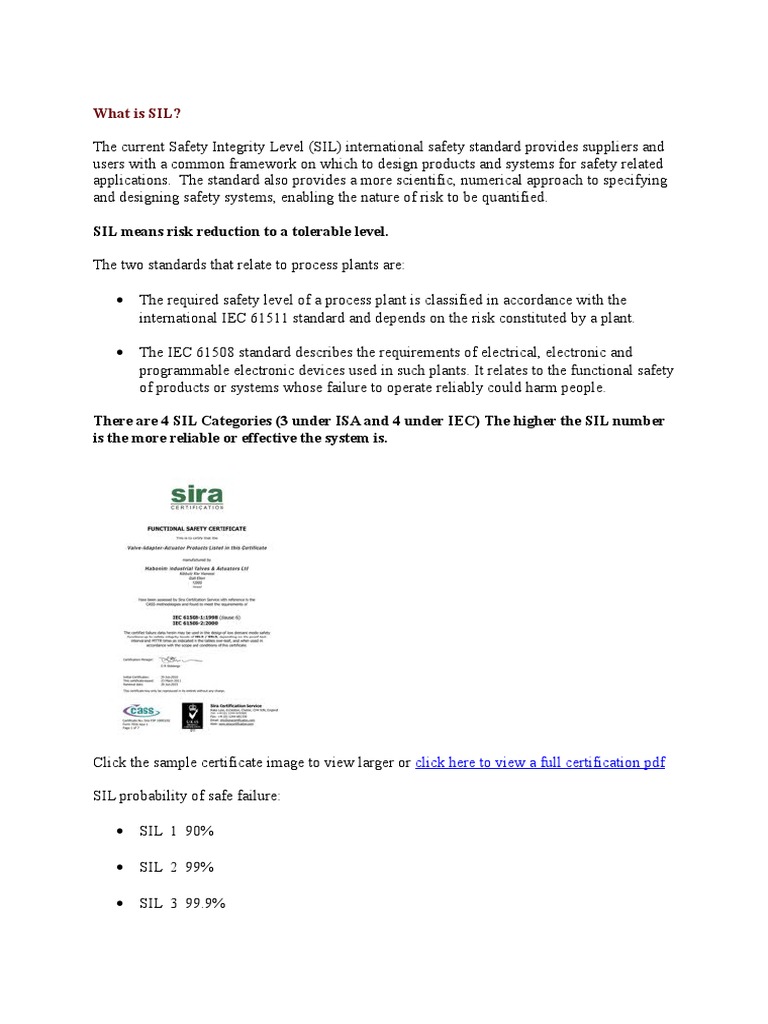 What Is SIL?: SIL Means Risk Reduction To A Tolerable Level | Download ...