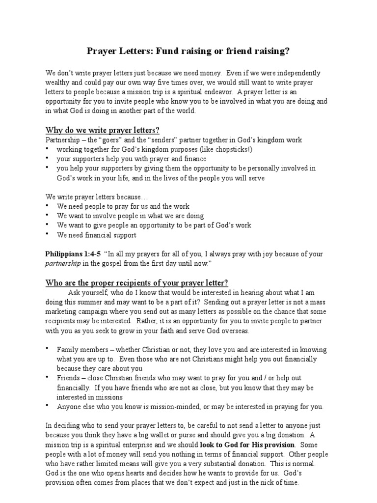 Writing Effective Prayer Letters | PDF | Prayer | God