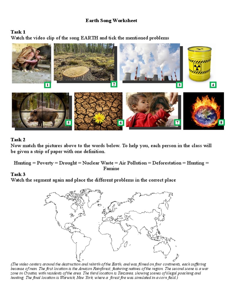 Earth Song Worksheet | PDF | Nature
