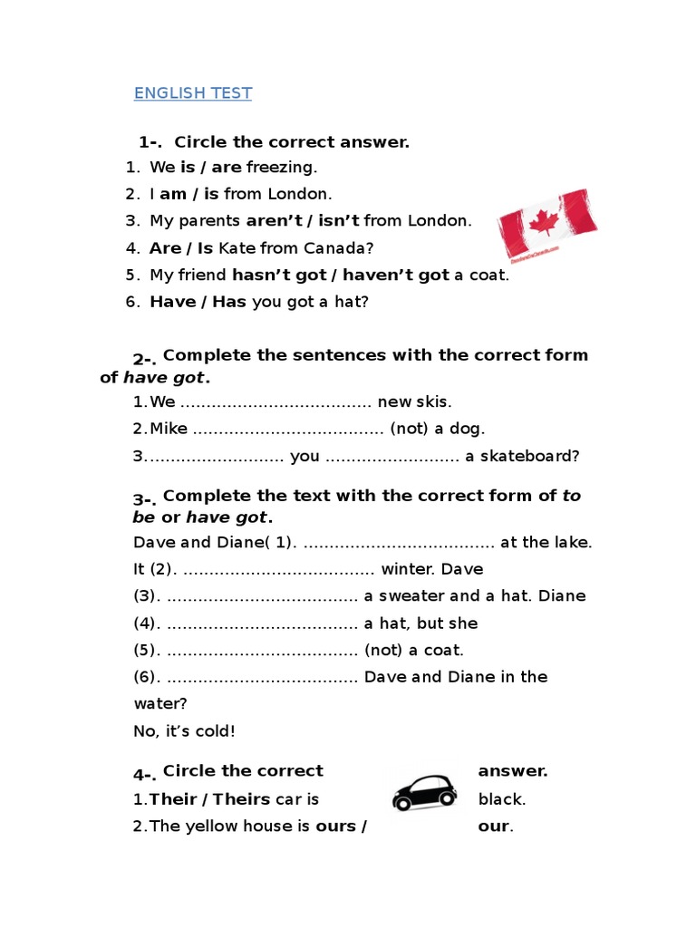 1-. Circle The Correct Answer.: English Test | PDF | Leisure