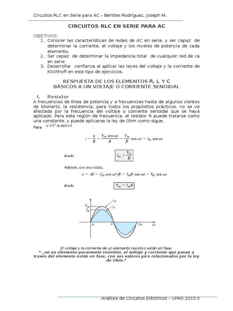 RLC Ac Expo Ogogog | PDF | Inductor | Análisis de red (circuitos ...
