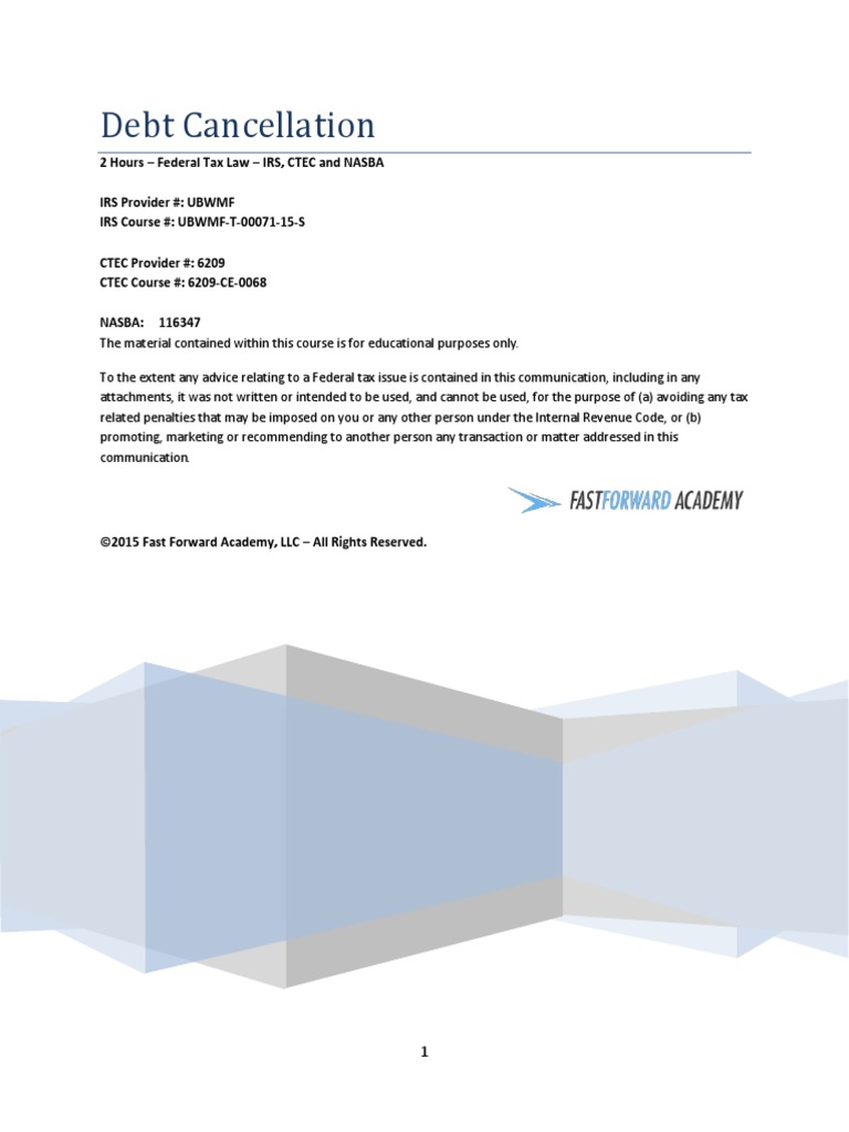 Pdfs Debt Cancellation | PDF | Bankruptcy | Debt