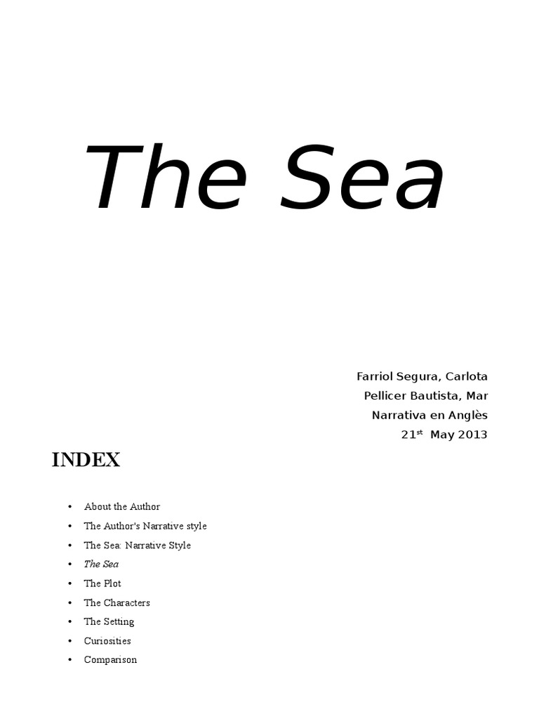 Analysis of The Sea by Doris Lessing | PDF | Narrative | Grief