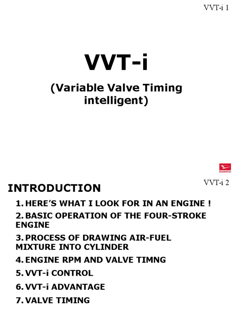 Understanding VVT-i Engine Technology | PDF | Throttle | Internal ...