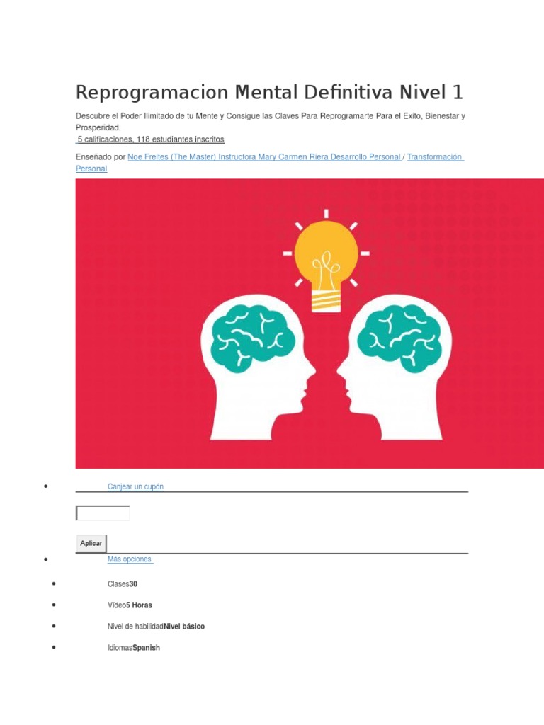 Reprogramacion Mental Definitiva Nivel | PDF | Mente | Cerebro