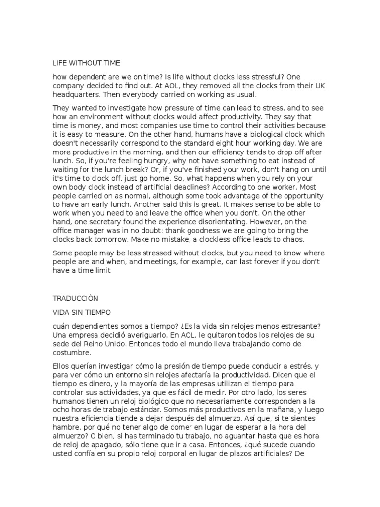 Life Without Time | PDF | Leisure | Entertainment (General)