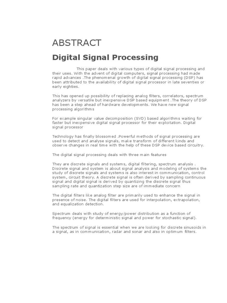 Digital Signal Processing | PDF | Signal (Electrical Engineering ...