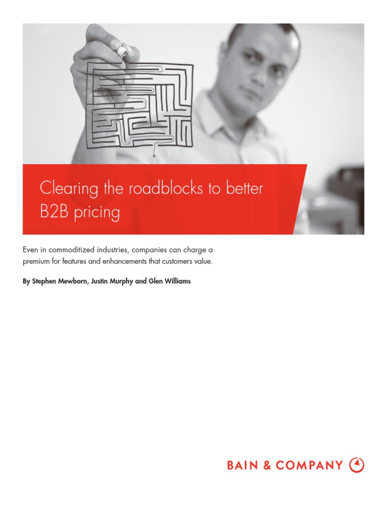 Clearing The Roadblocks To Better B2B Pricing | PDF | Commodity | Sales
