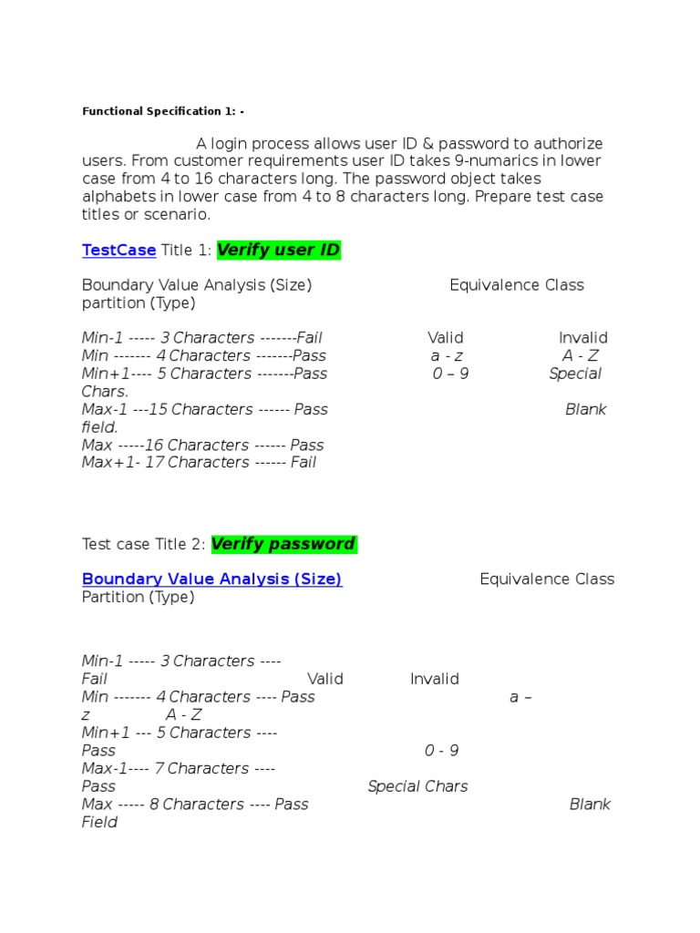 Boundary Value Analysis& Equivalence Class Partition Example - 1 | PDF ... Boundary Value Analysis& Equivalence Class Partition Example - 1 | PDF ...
