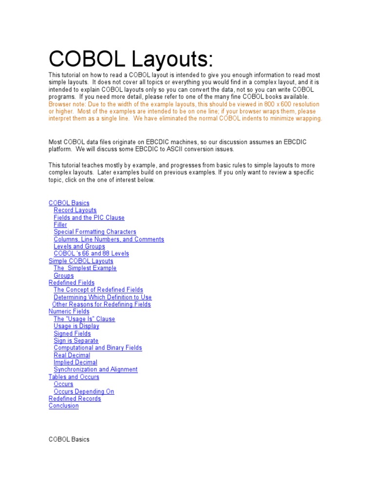 COBOL | PDF | Ebcdic | Data Type