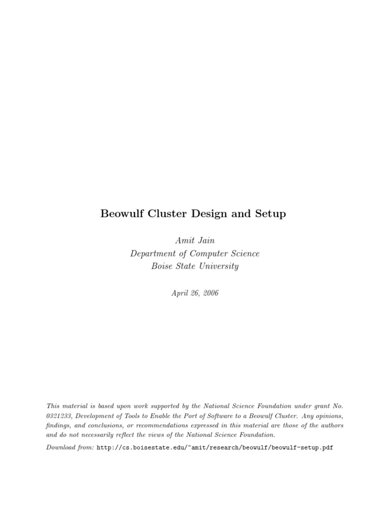 Beowulf Setup | PDF | Internet Protocols | Computer Cluster