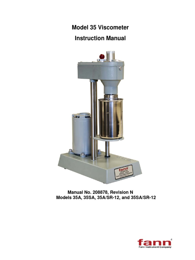 Model 35 Viscometer Manual | PDF | Manufactured Goods | Continuum Mechanics