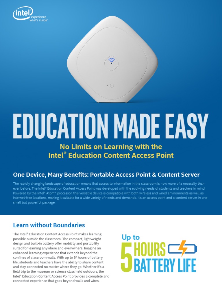 Content Access Point Product Brief | PDF | Wireless Access Point | Wi Fi