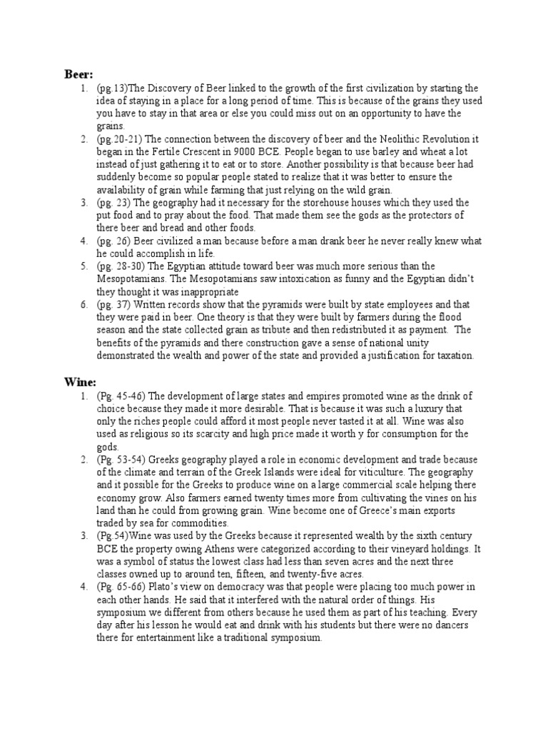 A History of The World in 6 Glasses | PDF | Sumer | Drink