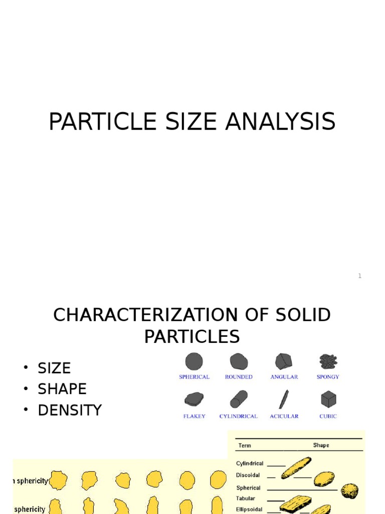 Particle Size and Shape Characterization | PDF | Friction | Volume
