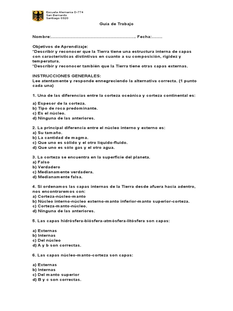 Guia de Trabajo La Tierra Como Sistema | PDF | Atmósfera | Tierra