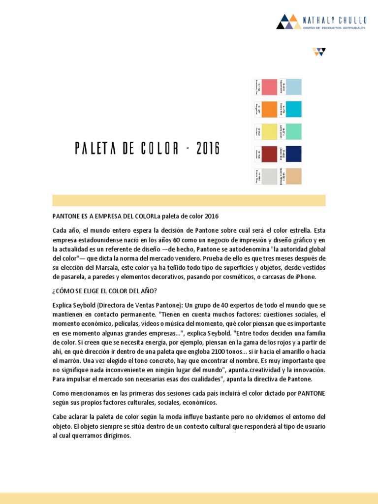 Paleta Color PERUANO 2016 PDF | Descargar gratis PDF | Color | Diseño