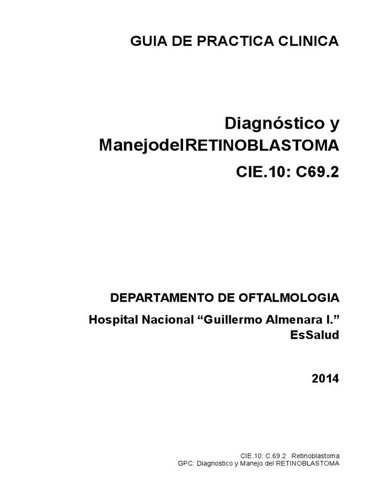 Guía Practica de Retinoblastoma | PDF | Quimioterapia | Tratamientos médicos