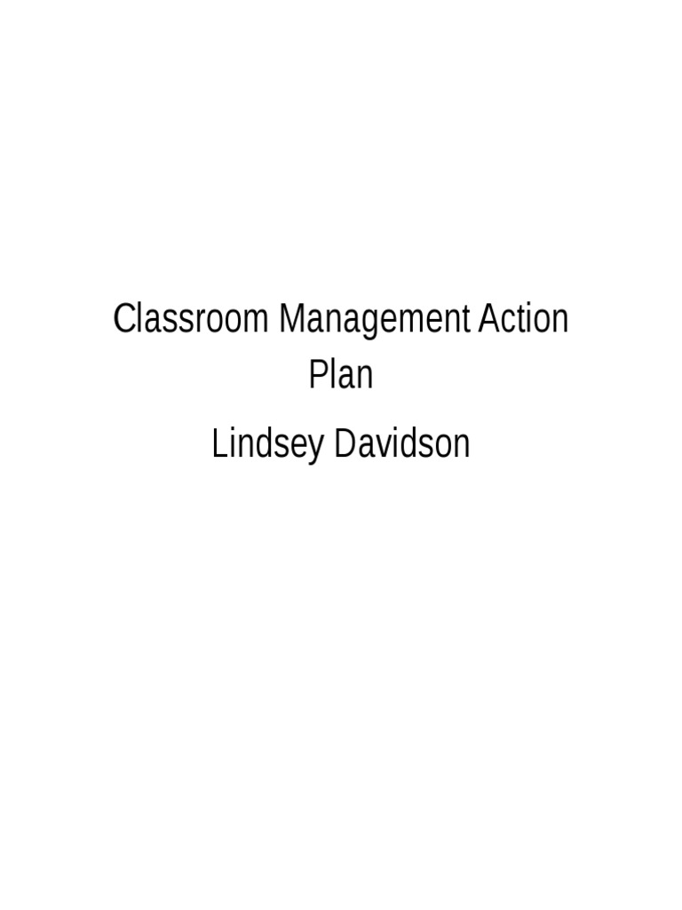 Classroom Management Action Plan | PDF | Homework | Classroom