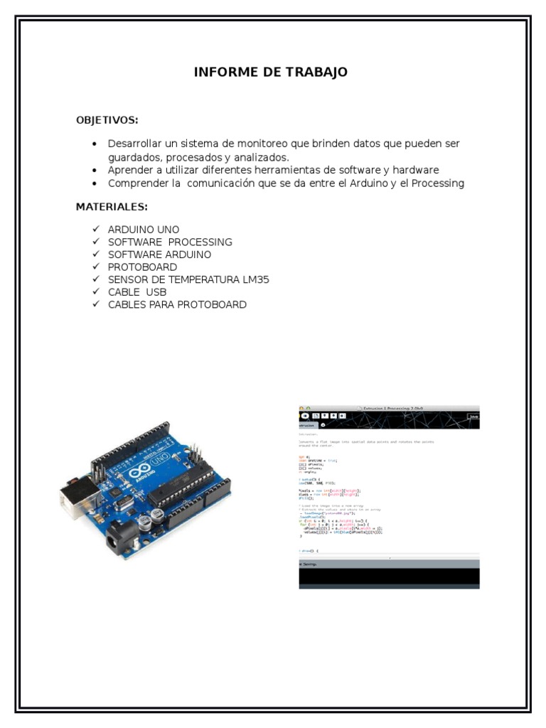 Informe de Laboratorio 1 | PDF | Arduino | Celsius