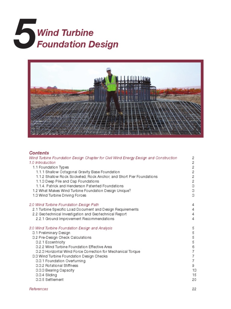 Wind Turbine Foundation Design Ch5 | PDF | Deep Foundation ...