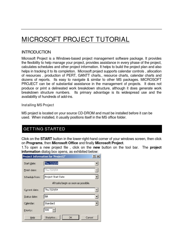 Microsoft Project Tutorial 1 | PDF | Computers