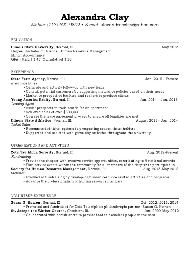 Alexandra Clay Resume | PDF