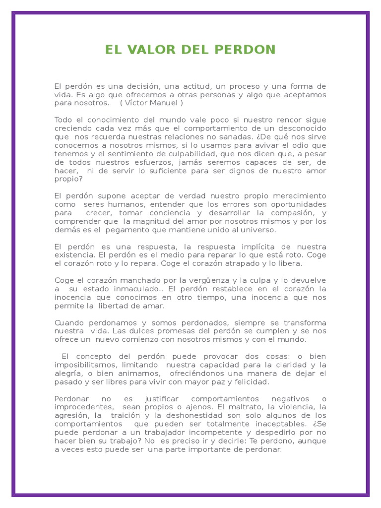 El Valor Del Perdon Pdf Perdón Amor