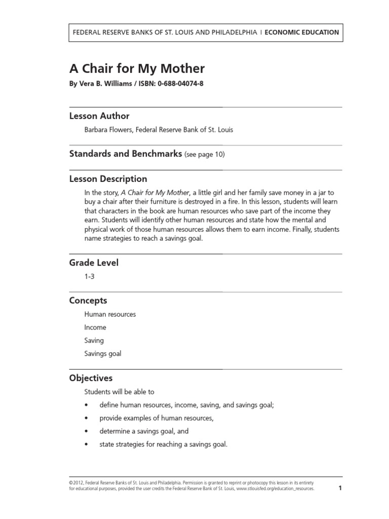 A Chair For My Mother | PDF | Competence (Human Resources) | Federal ...