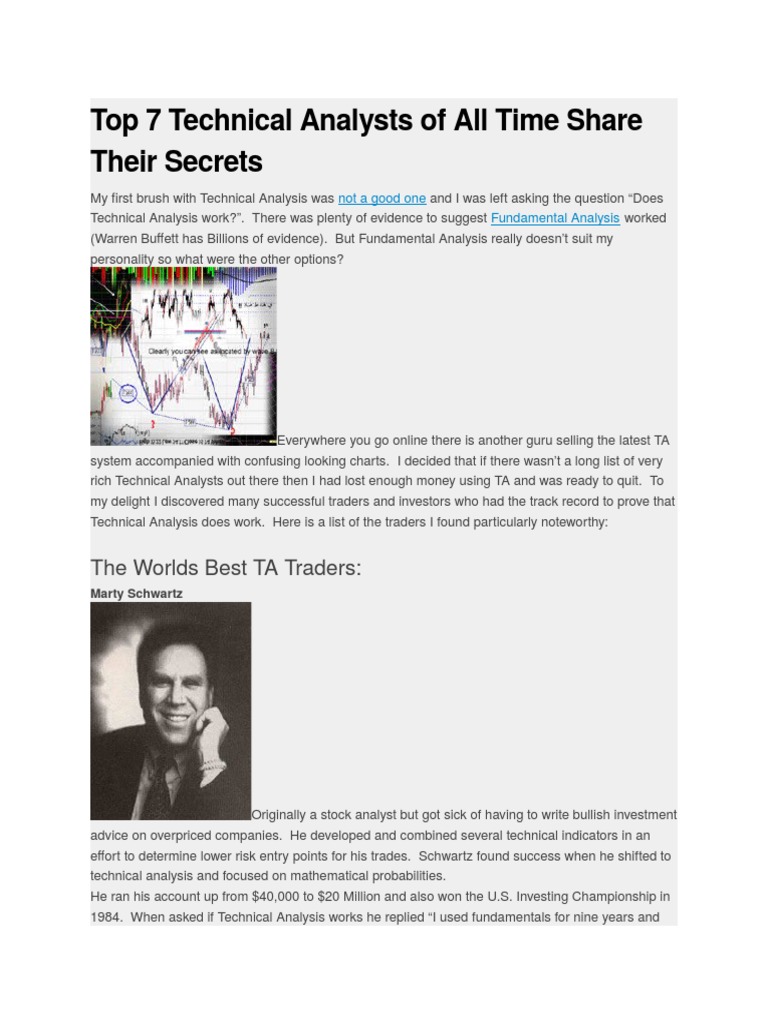 Top 7 Technical Analysts of All Time Share Their Secrets | PDF ...