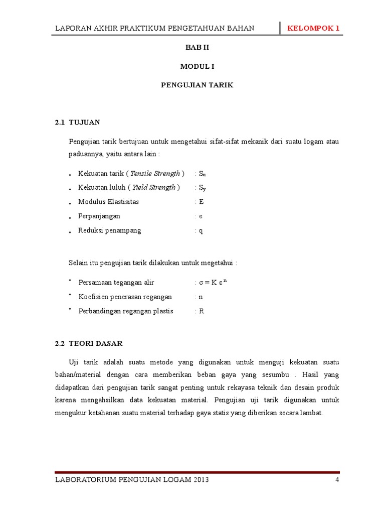 Pengujian Tarik | PDF