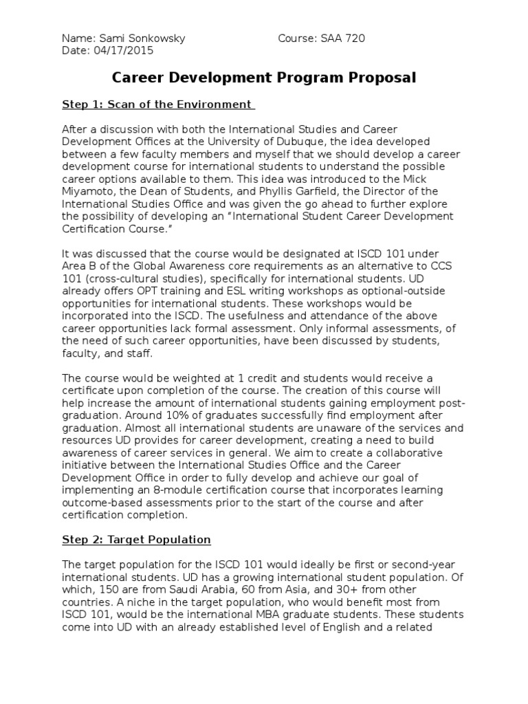 International Student Career Development Program | PDF | International ...