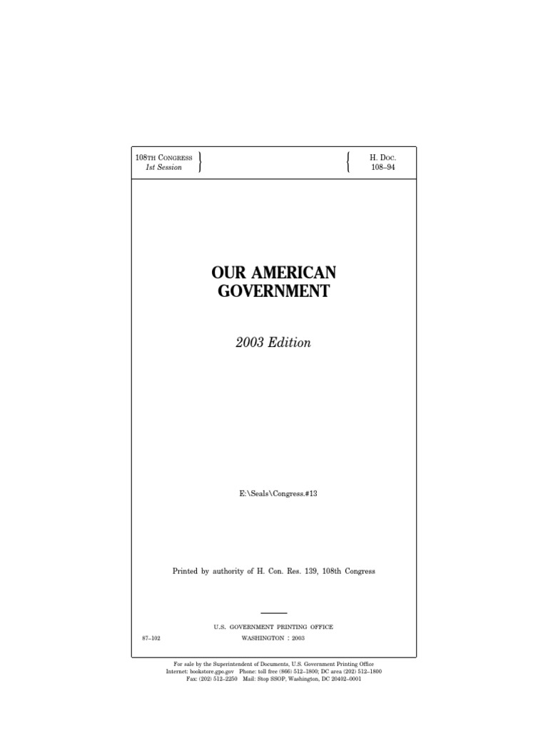 Our American Government Pdf United States Constitution United