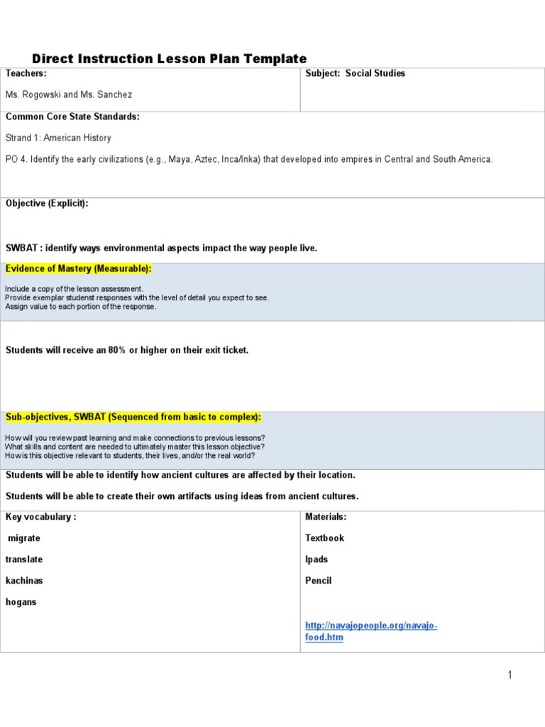 Social Studies Lesson Plan | PDF | Strategic Management | Educational ...