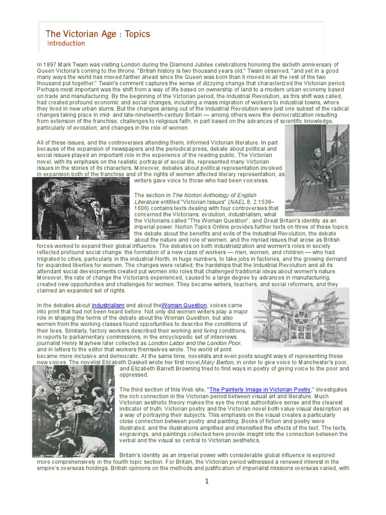 Victorian Age Emglish Literature | PDF | Victorian Era | Industrial ...