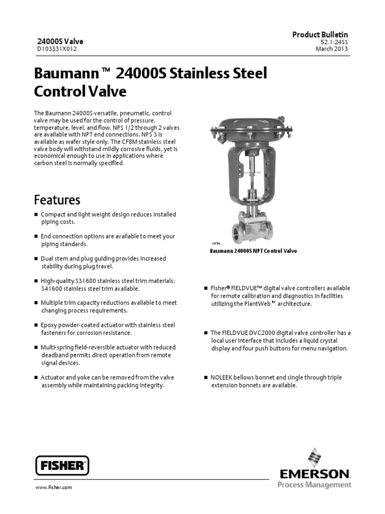 S Bauman Control Valve | PDF | Valve | Building Materials
